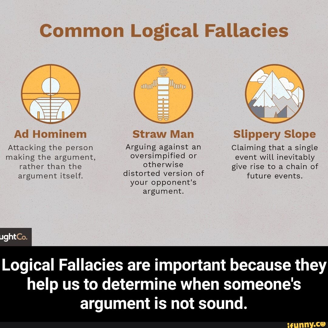 Common Logical Fallacies Ad Hominem Straw Man Slippery Slope Attacking ...