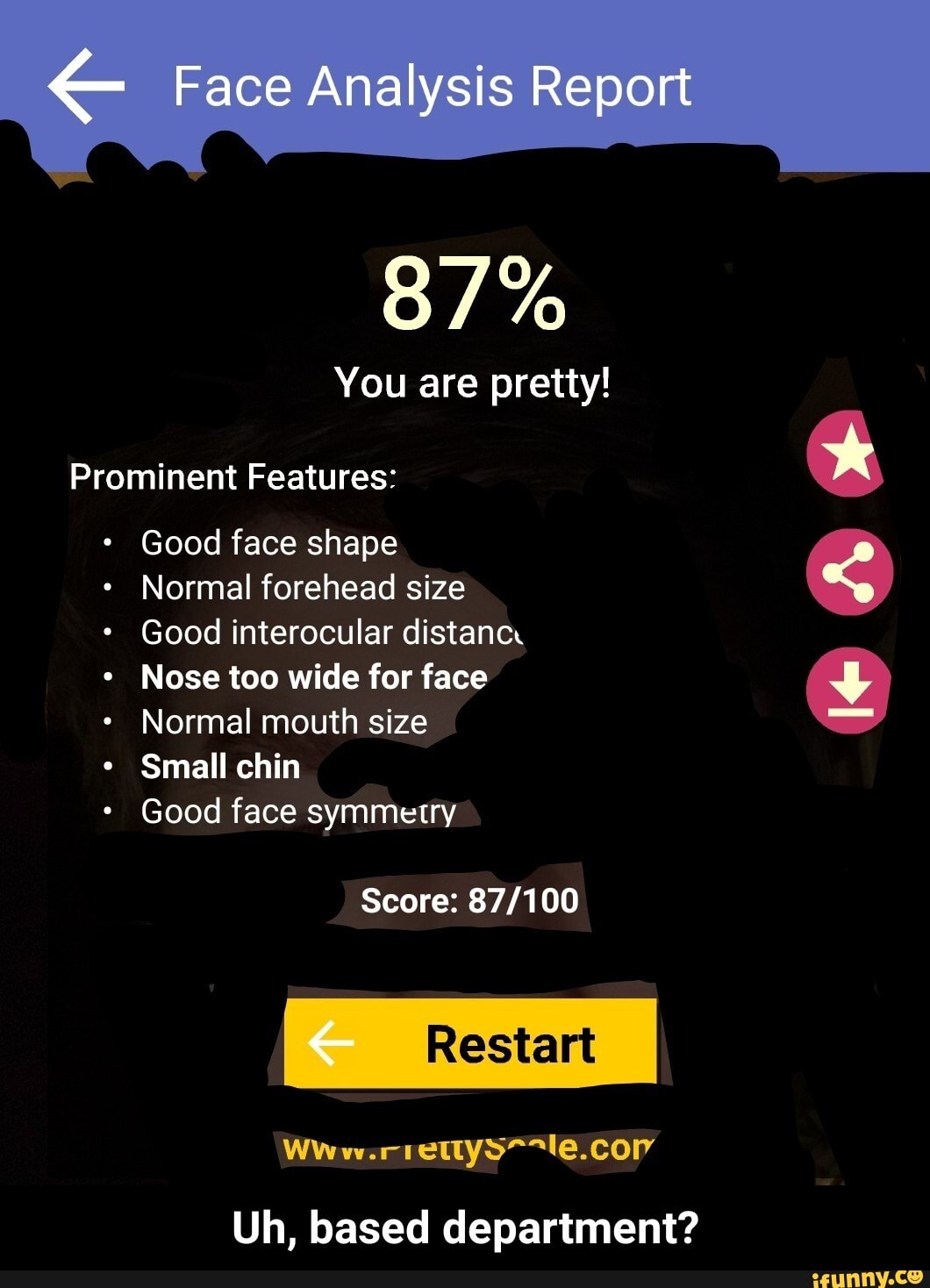 You are pretty! Prominent Features: Good face shape Normal forehead ...