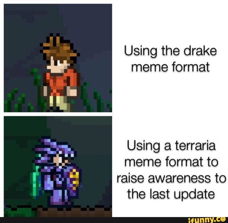 Using the drake meme format Using a terraria meme format to raise ...