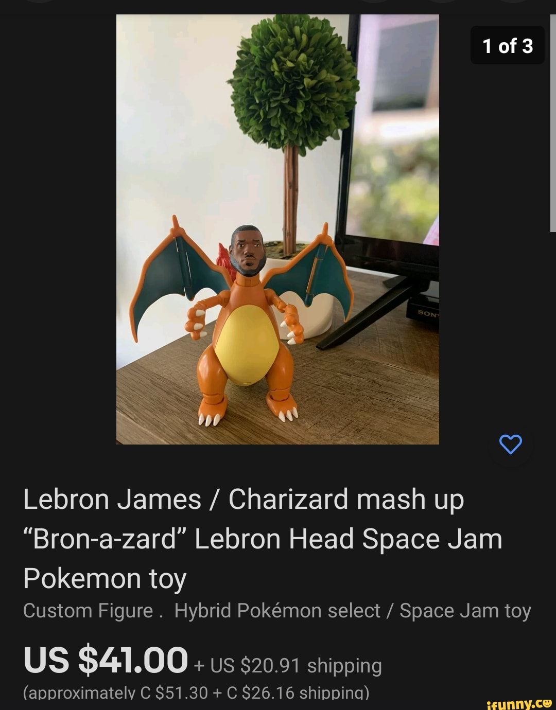 Of Lebron James / Charizard mash up "Bron-a-zard' Lebron Head Space Jam ...