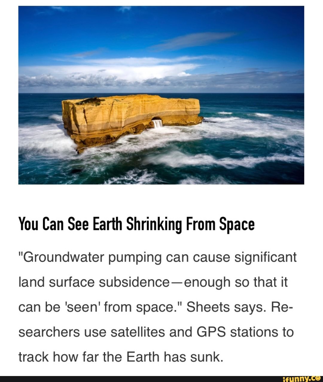 You Can See Earth Shrinking From Space "Groundwater pumping can cause ...