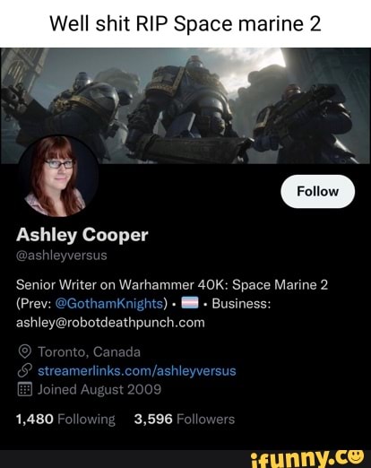 Well shit RIP Space marine 2 Ashley Cooper Senior Writer on Warhammer ...
