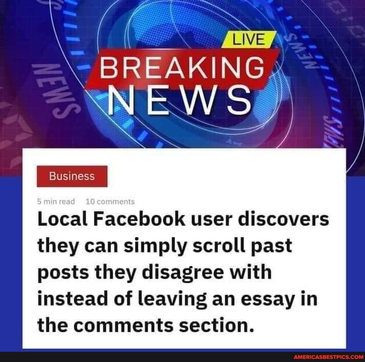 LIVE BREAKING. Business Local Facebook user discovers they can simply ...