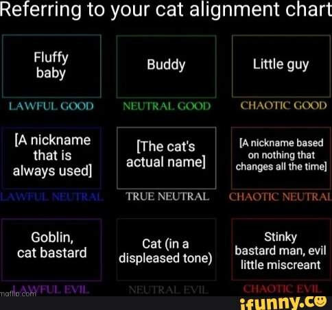 Referring to your cat alignment chart Fluffy baby LAWFUL GOOD [A ...