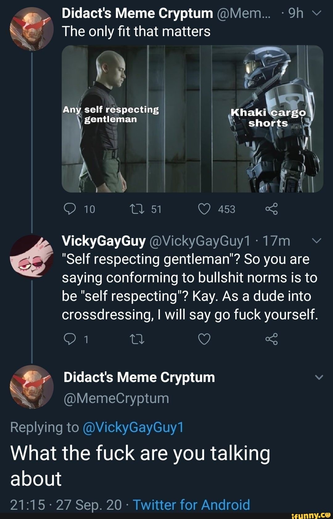 Didact's Meme Cryptum @Mem... v The only fit that matters II Any self ...