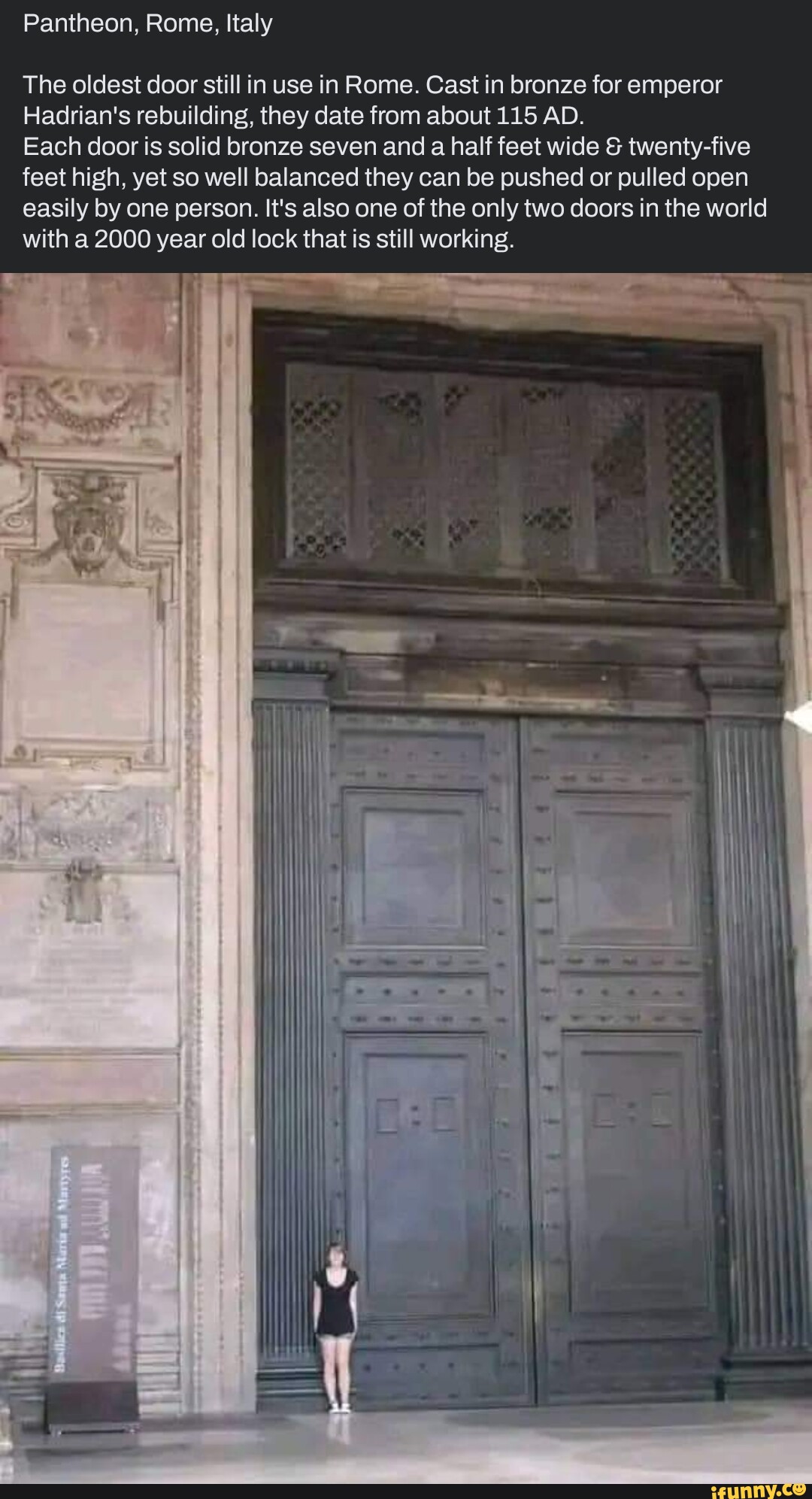 Pantheon, Rome, Italy The oldest door still in use in Rome. Cast in ...