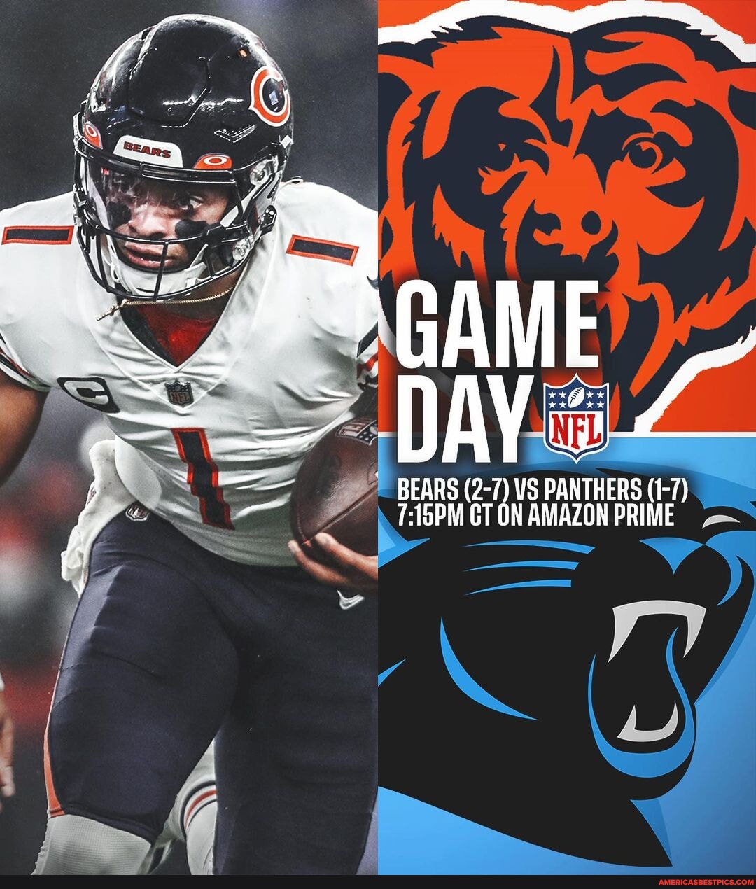 Wake up it’s gameday! The Bears host the Carolina Panthers at 7:15pm CT ...