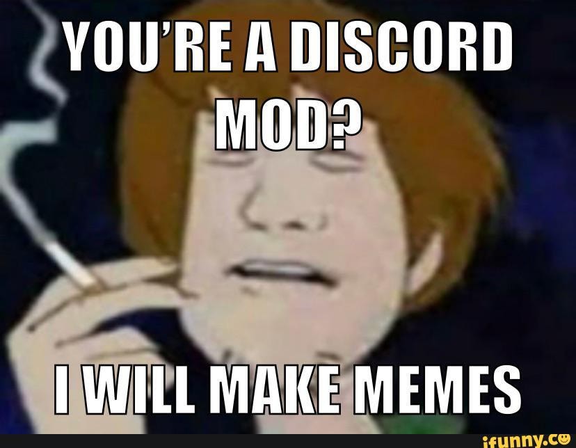 VOURE A DISCORD MoD? WITL MAKE MEMES - iFunny