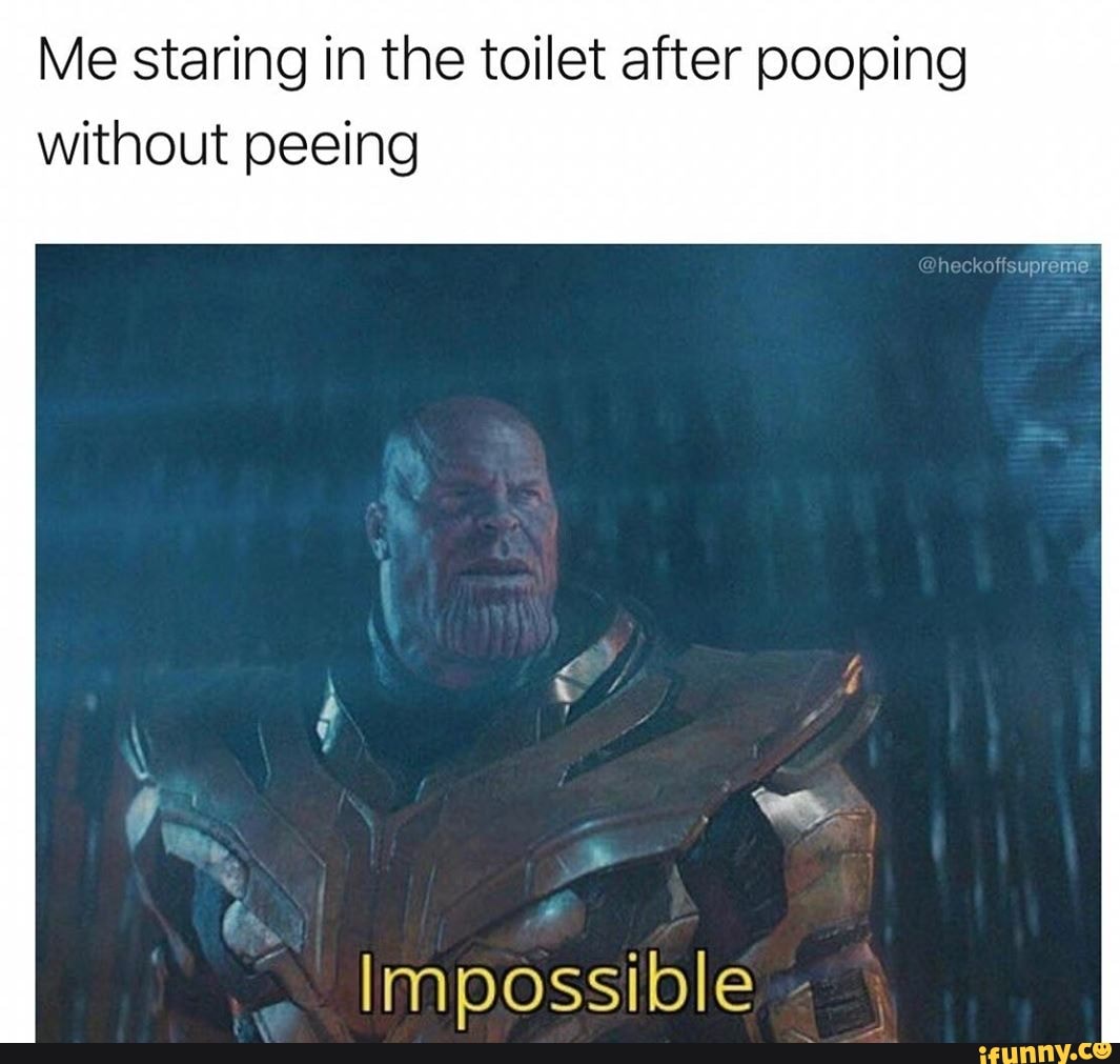 Me staring in the toilet after pooping without peeing - iFunny