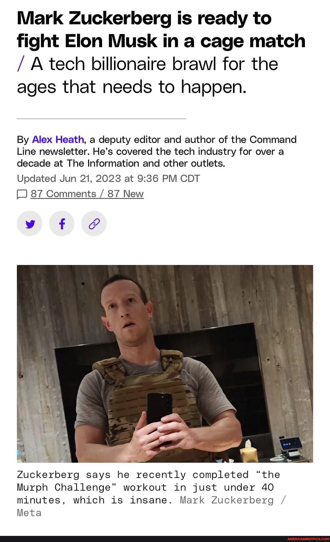 Mark Zuckerberg is ready to fight Elon Musk in a cage match / A tech ...