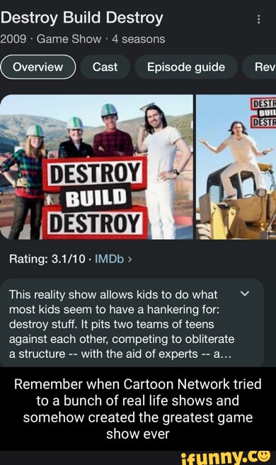 Destroy Build Destroy 2009 Game Show 4 seasons GD & DESTROY BUILD 4 ...