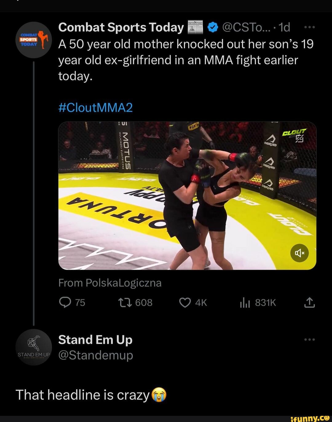 Combat Sports Today @ @CSTo...- id A 50 year old mother knocked out her son's 19 year old ex ...