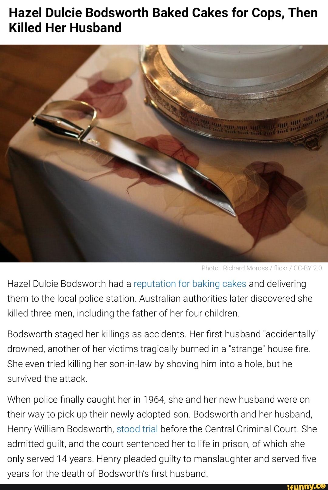 Hazel Dulcie Bodsworth Baked Cakes for Cops, Then Killed Her Husband ...