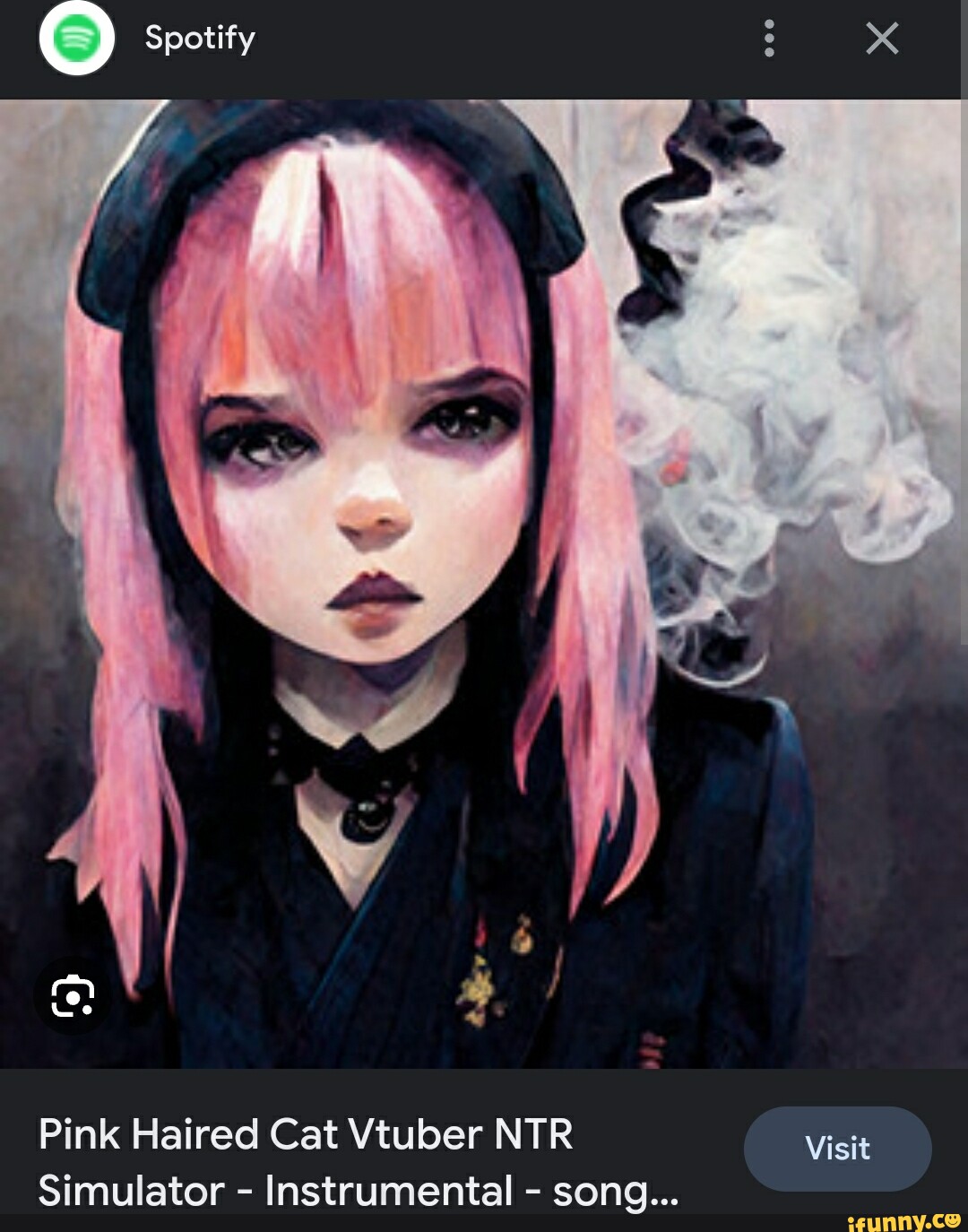 Spotify Pink Haired Cat Vtuber NTR Visit Simulator - Instrumental - song... - iFunny