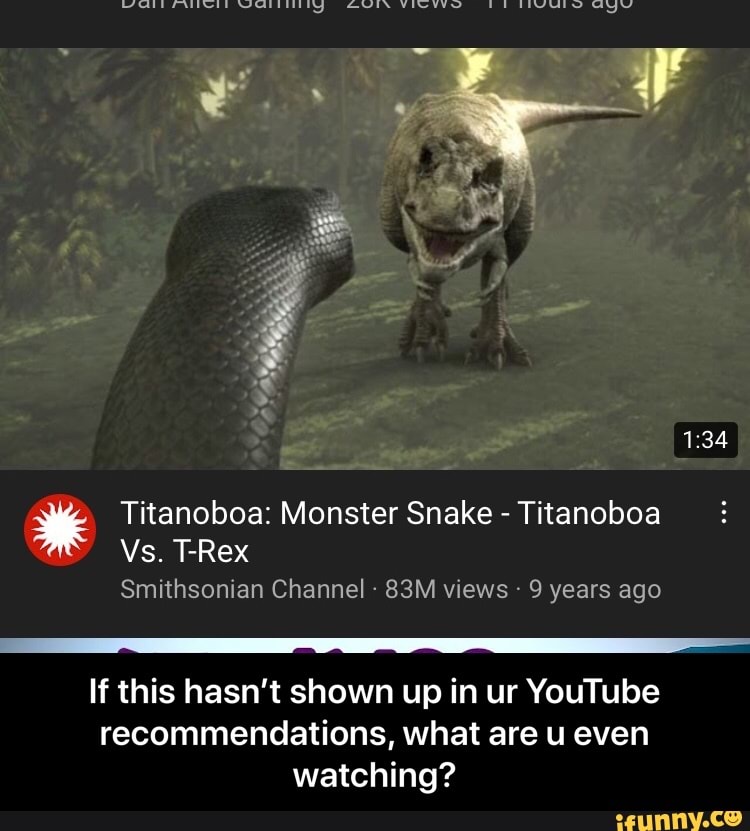 Titanoboa: Monster Snake - Titanoboa Vs. T-Rex Smithsonian Channel ...