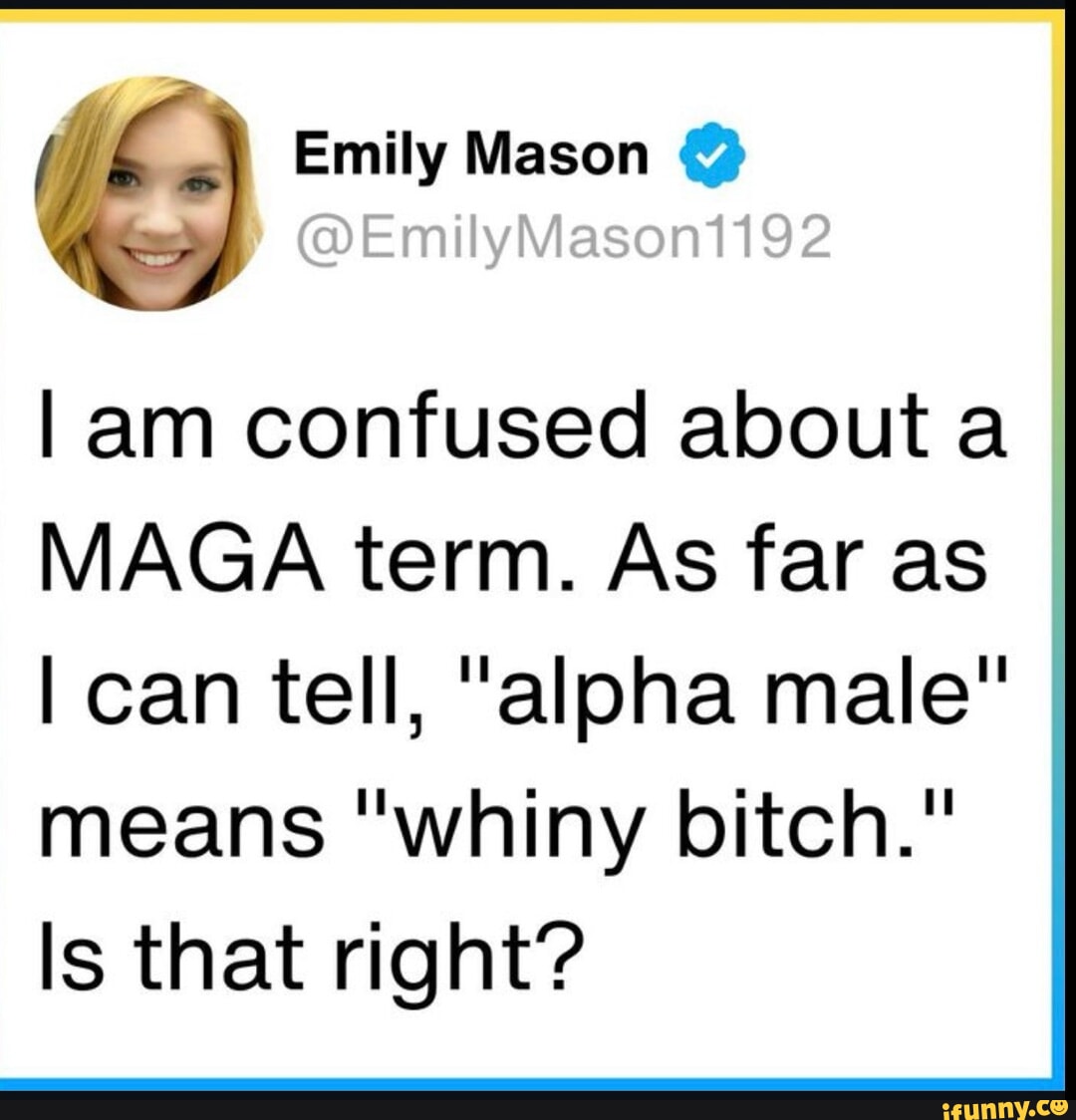 Emily Mason I am confused about a MAGA term. As far as I can tell ...