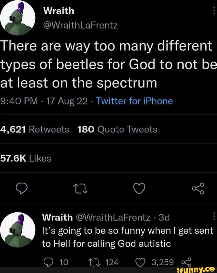 Wraith @WraithLaFrentz There are way too many different types of ...