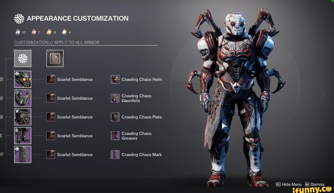 Fo far APPEARANCE CUSTOMIZATION CUSTOMIZATION APPLY TO ALL ARMOR ...