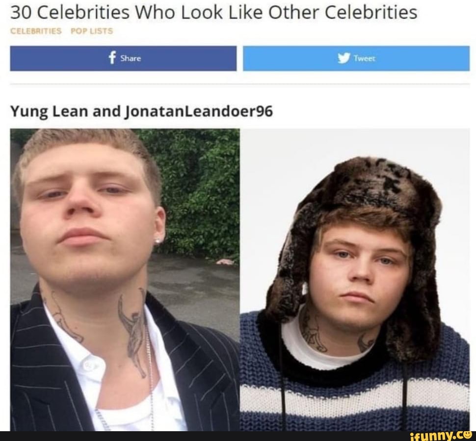 30 Celebrities Who Look Like Other Celebrities ore Yung Lean and ...