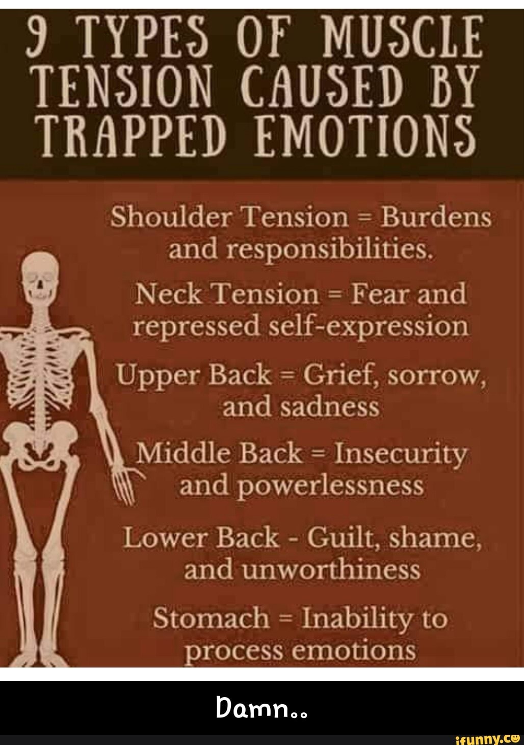 TYPES OF MUSCLE TENSION CAUSED BY TRAPPED EMOTIONS Shoulder Tension ...