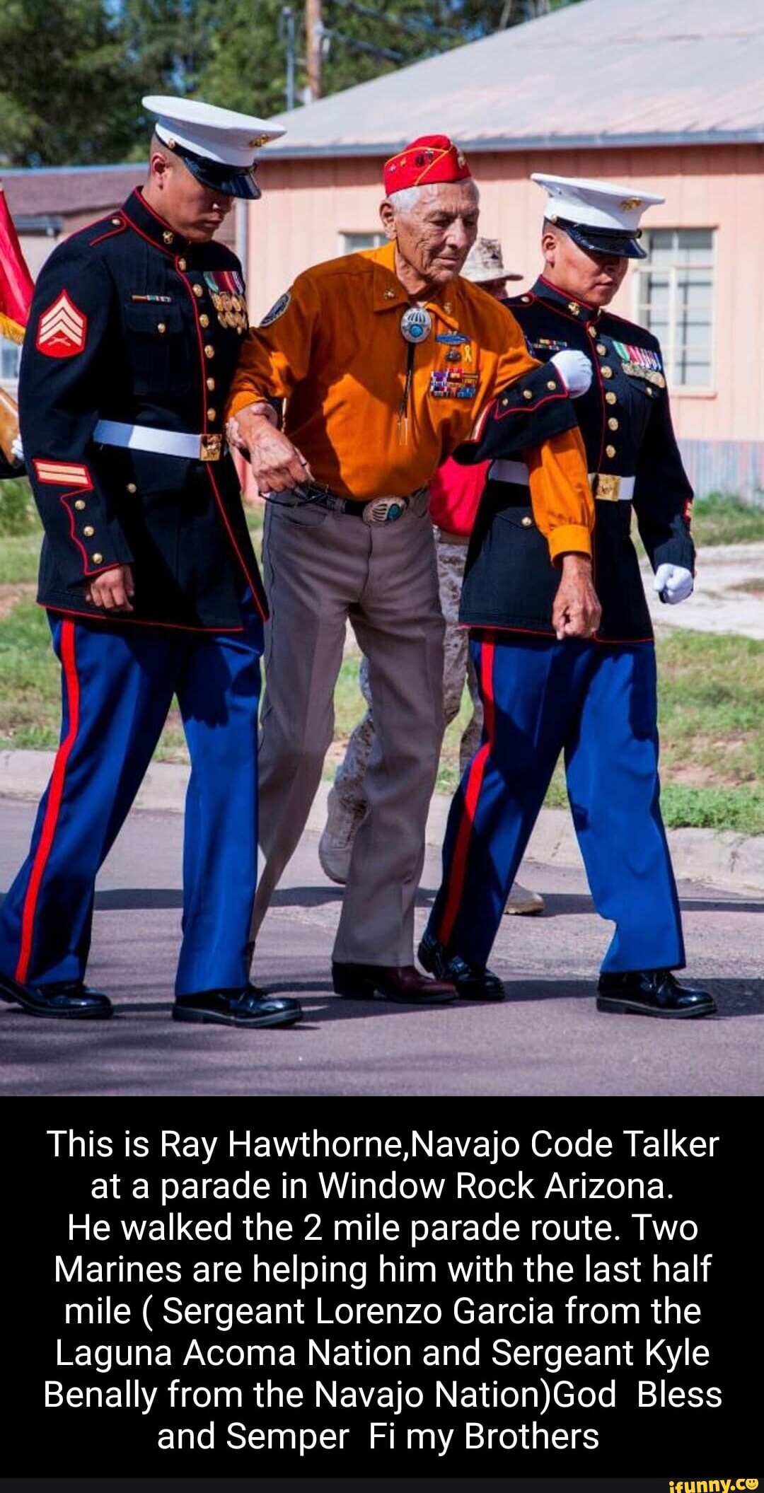 This is Ray Hawthorne,Navajo Code Talker at a parade in Window Rock ...