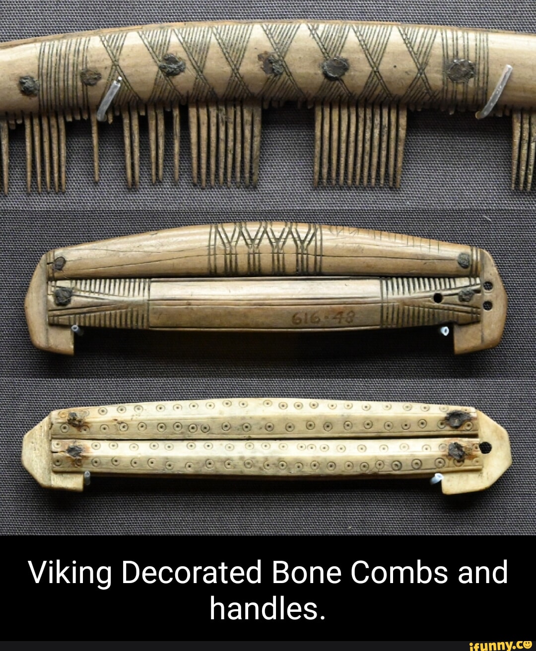 Viking Decorated Bone Combs and handles. - iFunny