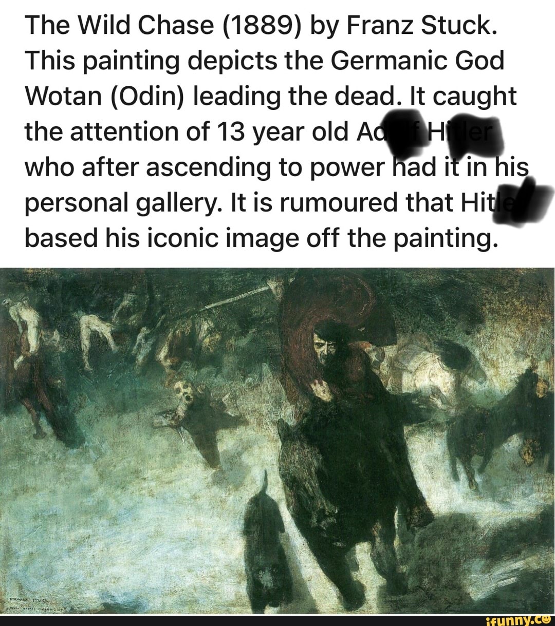 The Wild Chase (1889) by Franz Stuck. This painting depicts the ...