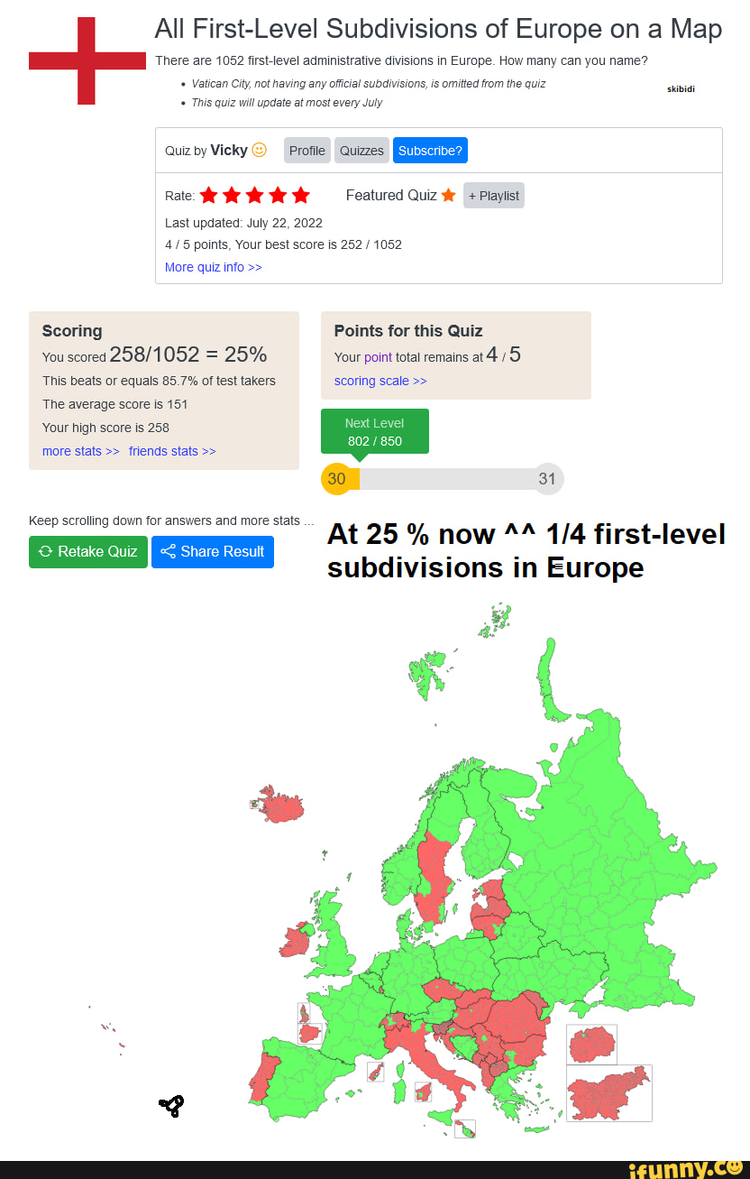 All First-Level Subdivisions of Europe on a Map There are 1052 first ...