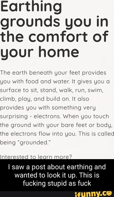 Earthing memes. Best Collection of funny Earthing pictures on iFunny