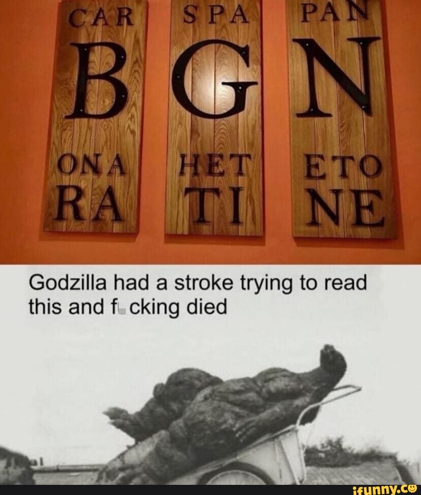 Godzilla had a stroke trying to read this and fi. cking died - iFunny