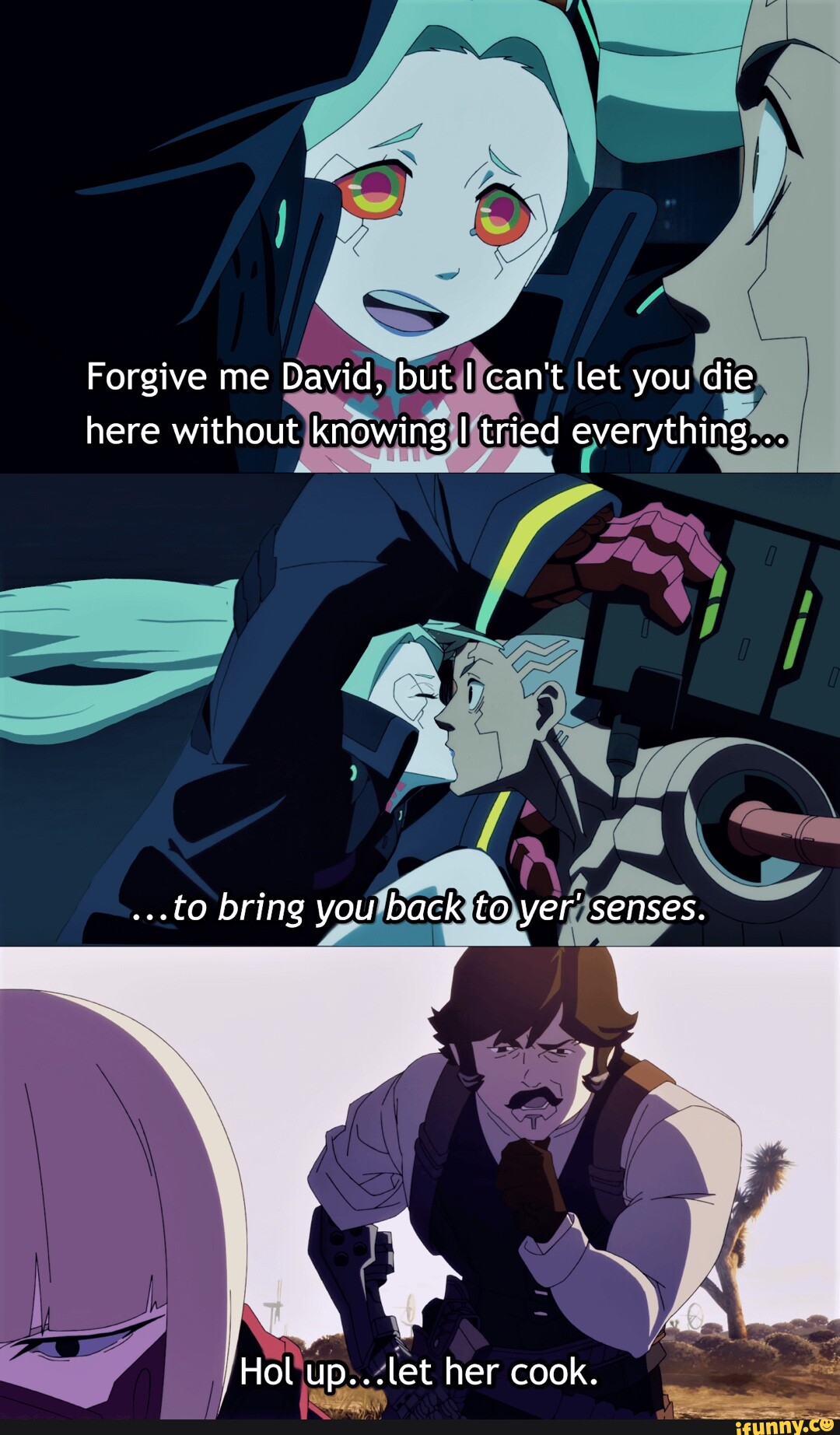 Forgive me David, but I can't let you die here without knowing I tried ...