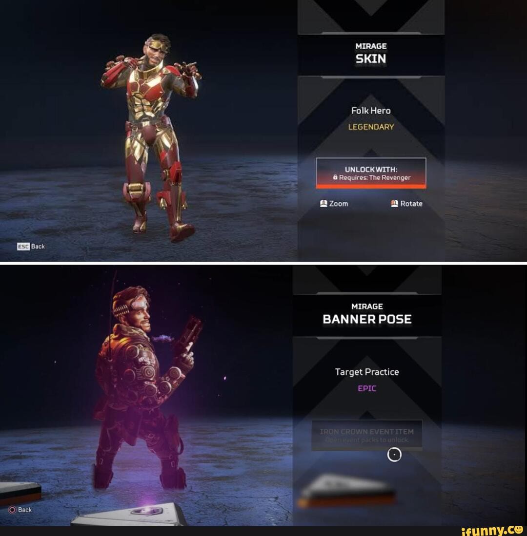 MIRAGE SKIN Folk Hero LEGENDARY Requires, The MIRAGE BANNER POSE Target ...