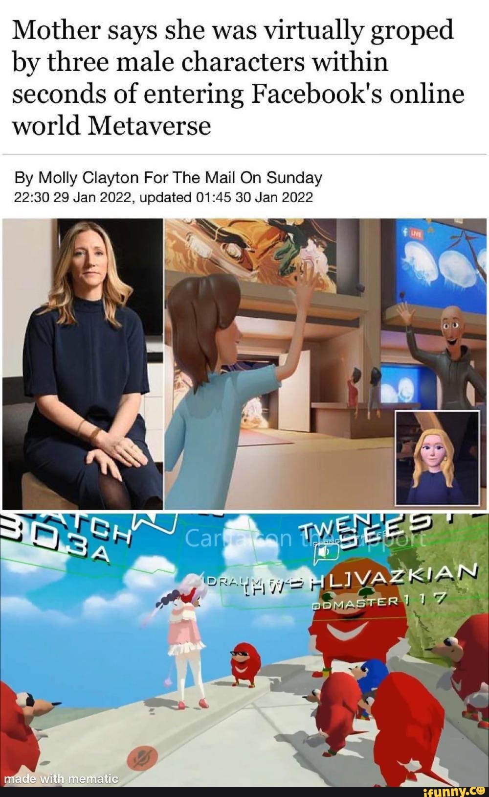 Mother says she was virtually groped by three male characters within ...