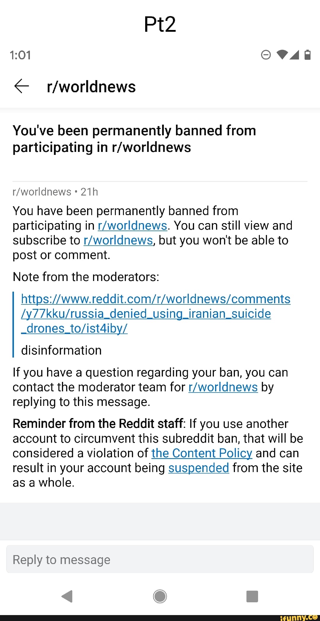 You've been permanently banned from participating in You have been ...