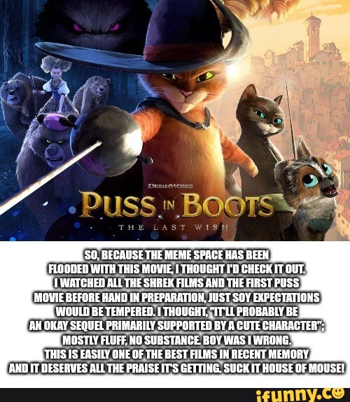 BECAUSE THE MEME SPACE HAS BEEN FLOOBED WITH THIS MOVIE, THOUGNTI'D ...