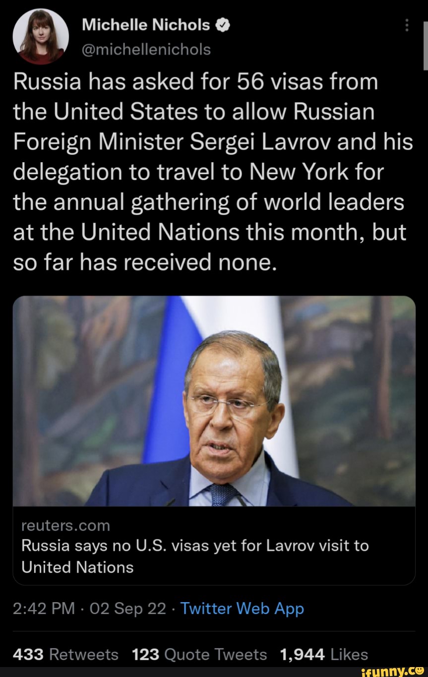 Michelle Nichols michellenichols Russia Has Asked For 56 Visas From Michelle Nichols michellenichols Russia Has Asked For 56 Visas From