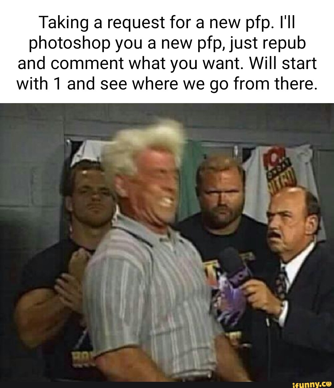 Taking a request for a new pfp. I'll photoshop you a new pfp, just ...