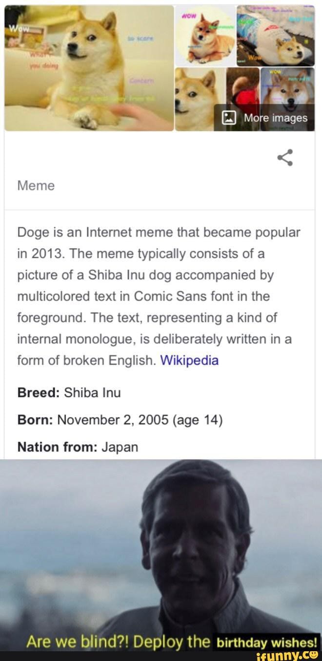 Meme Doge is an Internet meme that became popular in 2013. The meme ...