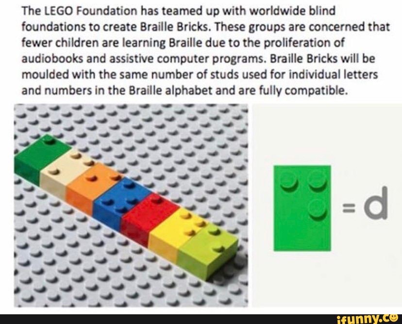 The LEGO Foundation has teamed up with worldwide blind foundations to ...