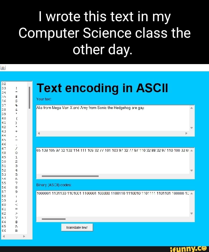 I wrote this text in my Computer Science class the other day. Text ...