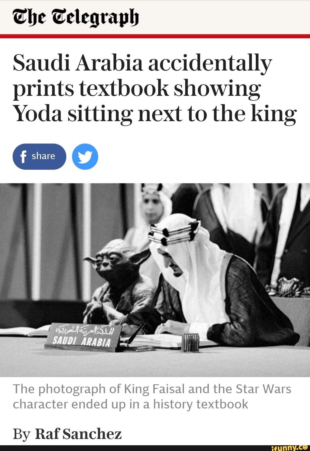 Saudi Arabia accidentally prints textbook showing Yoda sitting next to ...