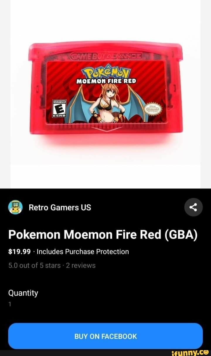 MOEMON FIRE RED Retro Gamers US Pokemon Moemon Fire Red (GBA) $19.99 ...