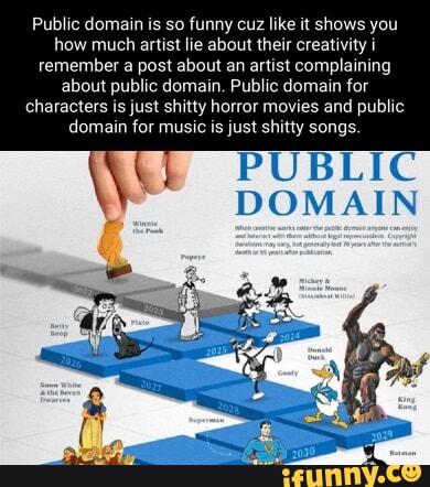 Public domain is so funny cuz like it shows you how much artist lie ...