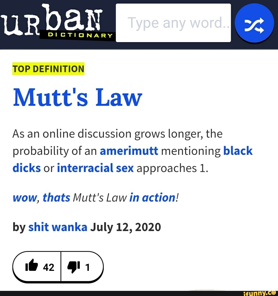 Urban TOP DEFINITION Mutt's Law As an online discussion grows longer ...