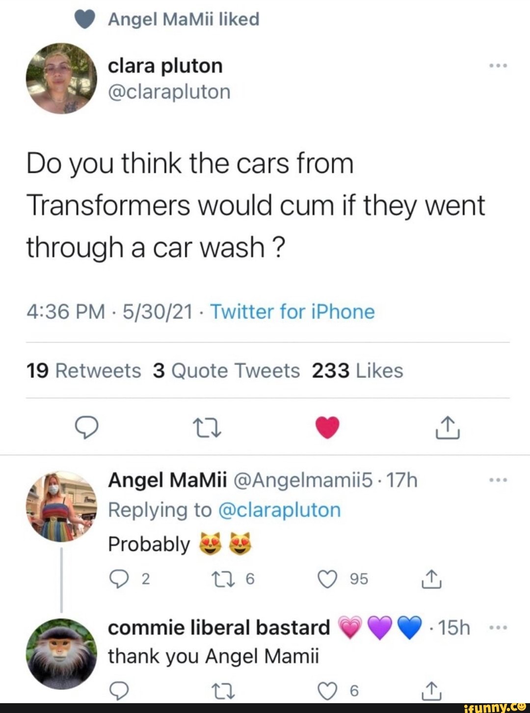 @ Angel MaMii liked Do you think the cars from Transformers would cum ...