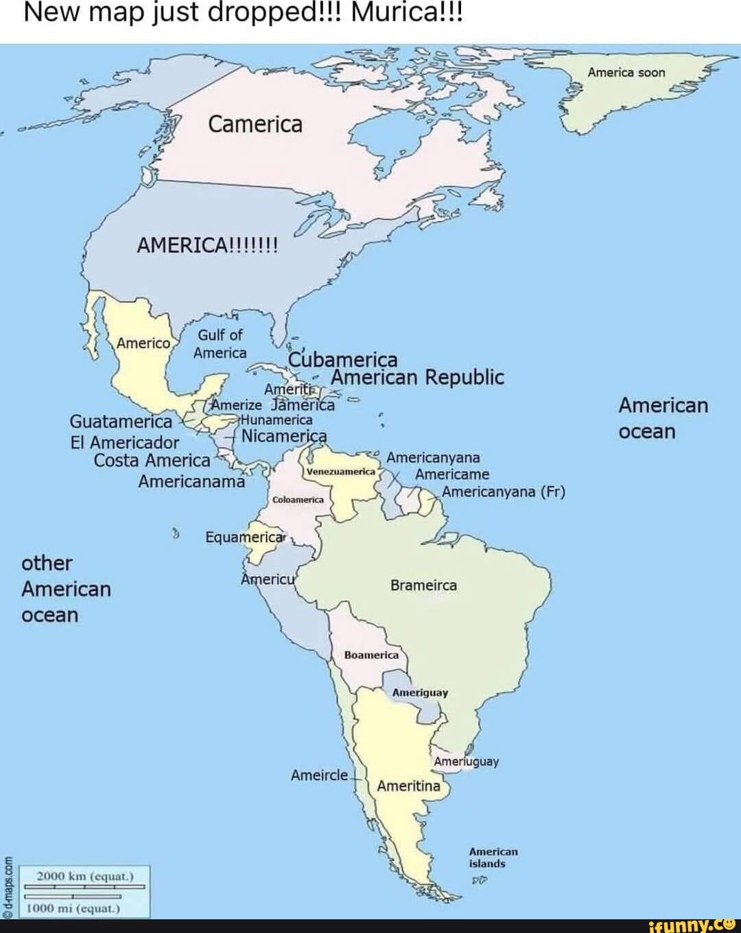 New map Just dropped!!! Murica!!! Gulf of uatamerica Americanama ...