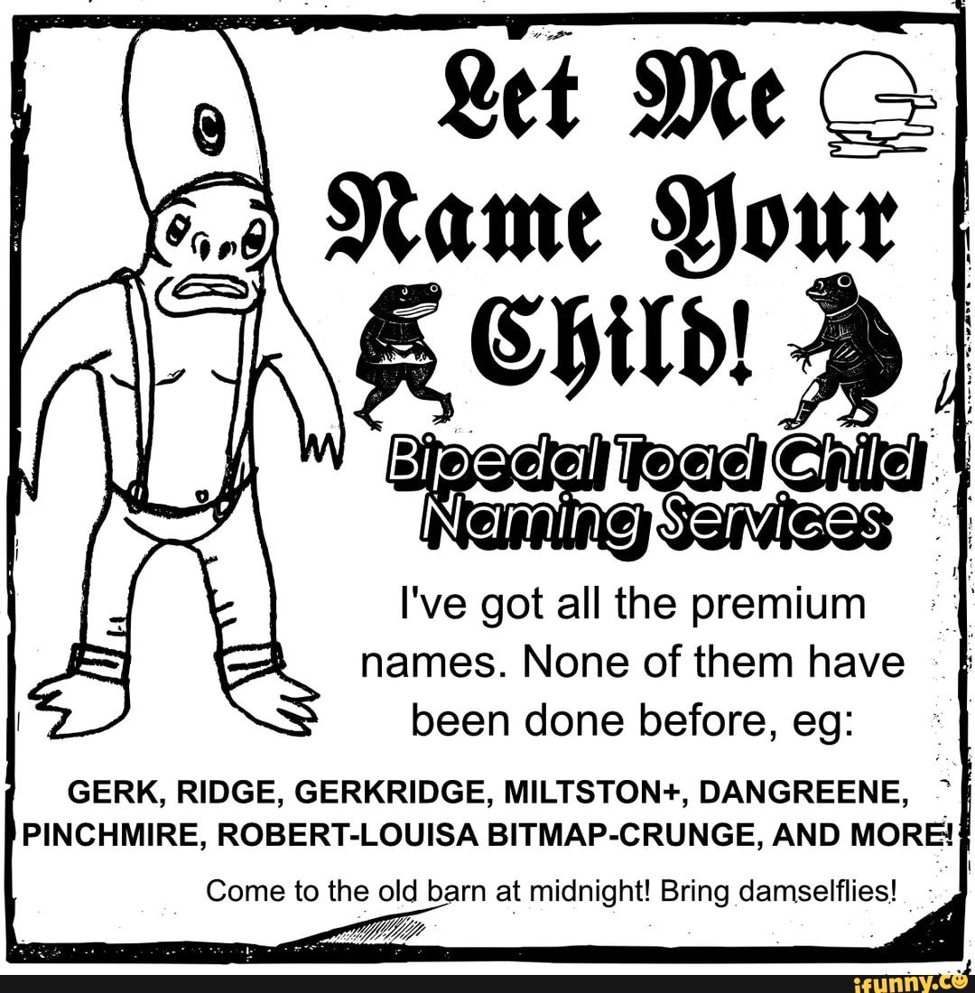 Let Me Name Your Child! Naming I've got all the premium names. None of ...