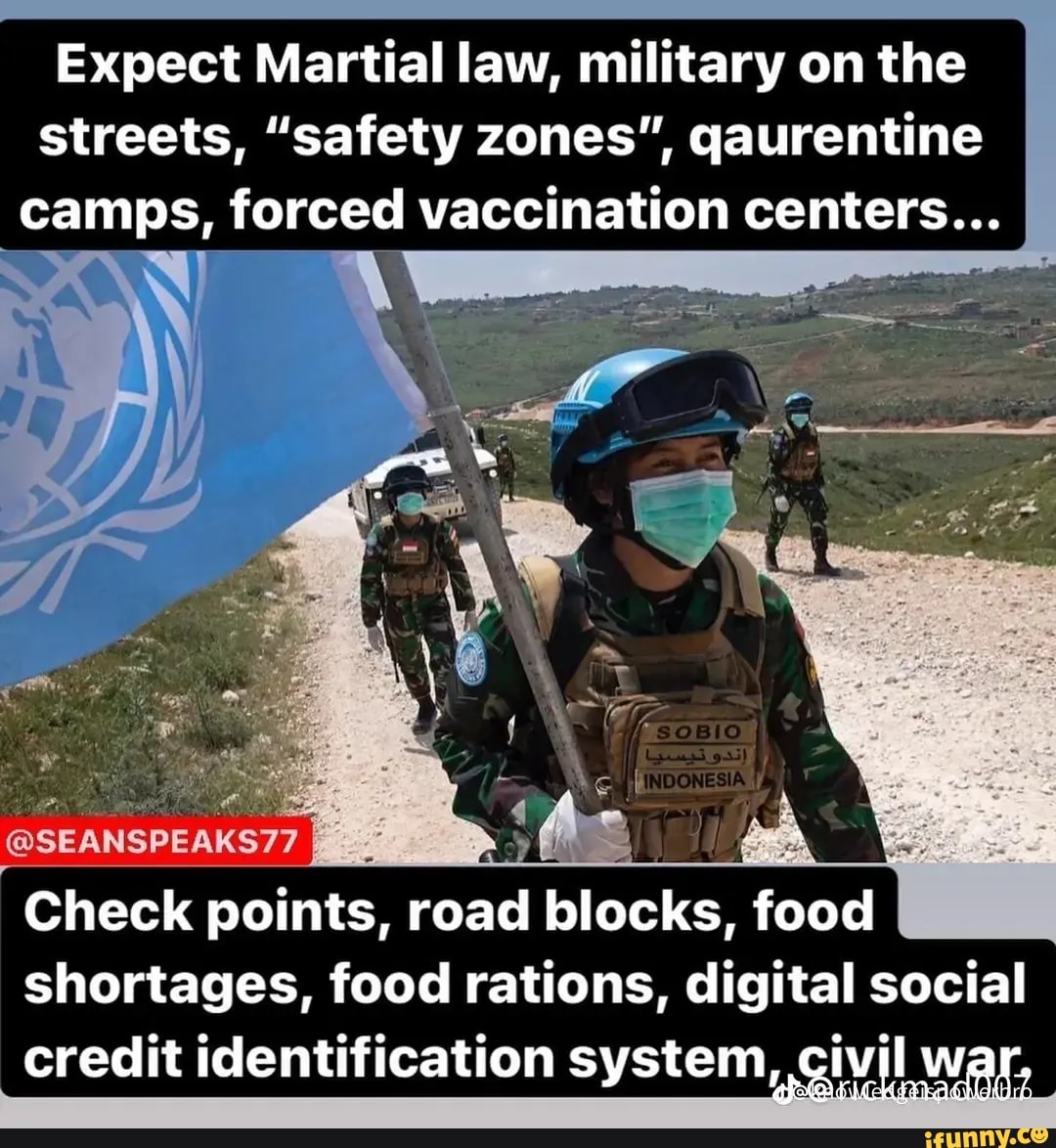 Expect Martial law, military on the streets, "safety zones", qaurentine ...