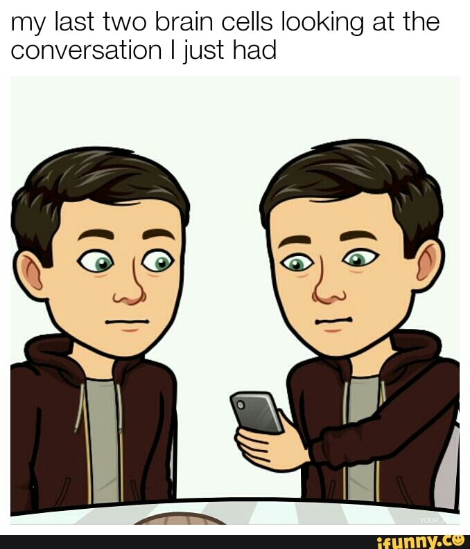 My last two brain cells looking at the conversation I just had - iFunny