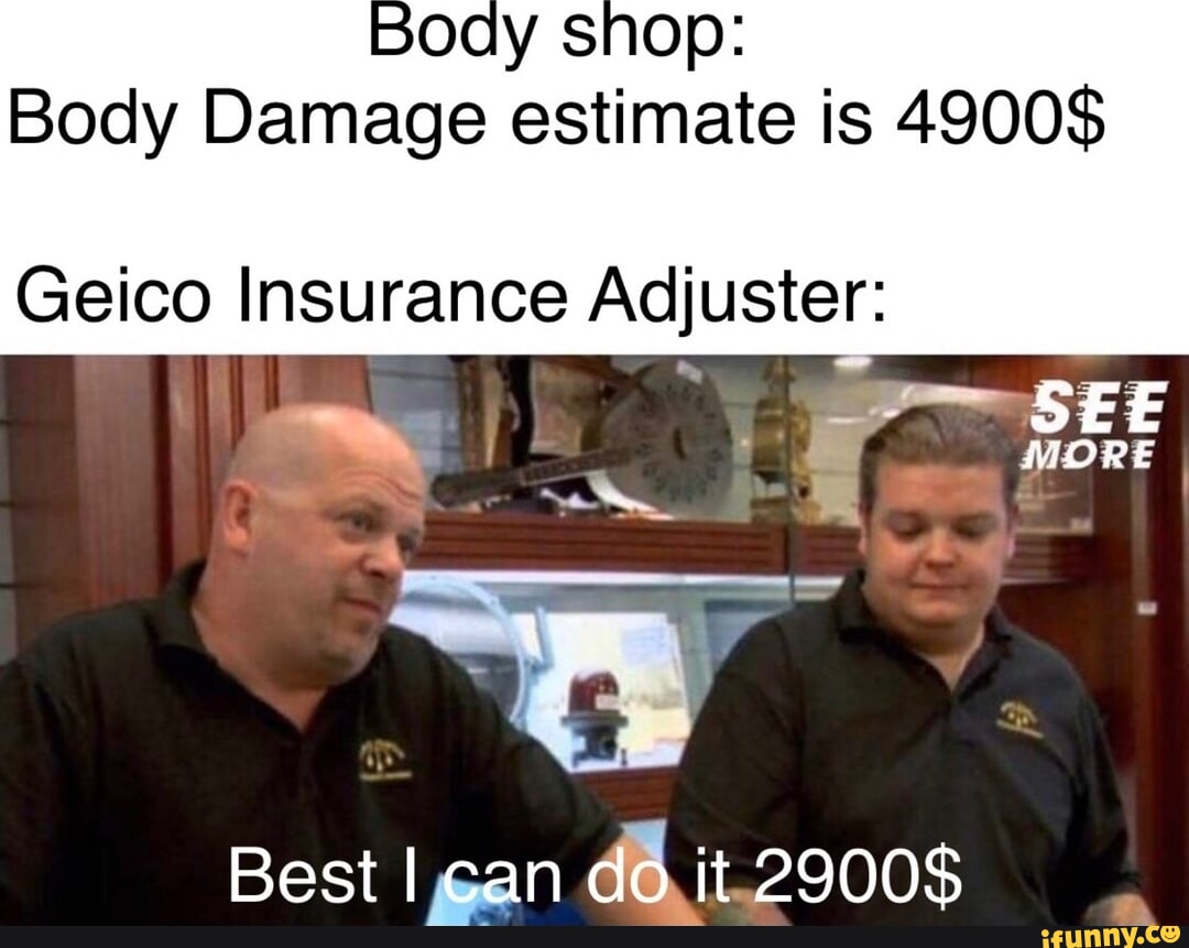 Y snop: Body Damage estimate is 4900$ Geico Insurance Adjuster: SEE ...